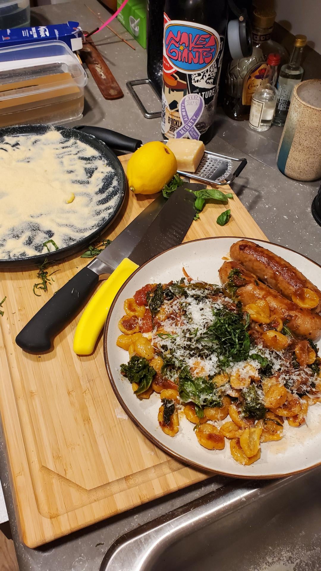 Eggless Orcchiette w Sausage and Kale - Dining and Cooking
