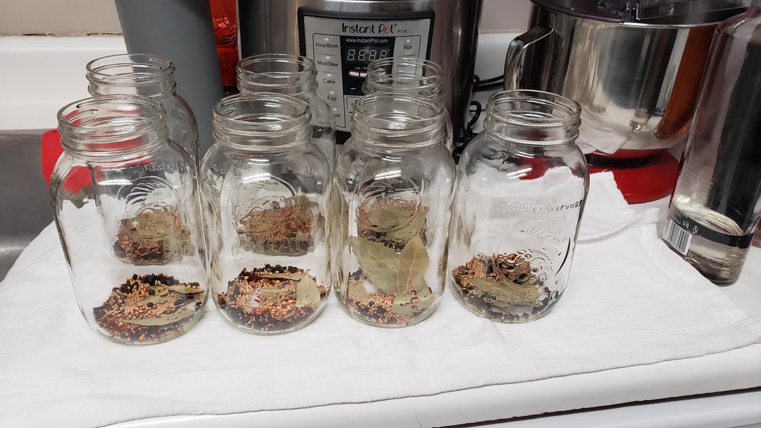 Todays pickle project. 5 more quarts added to the pantry. 10 quarts ...