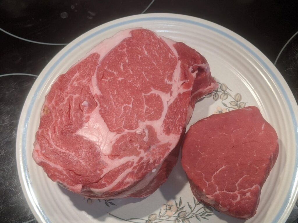 Grilled a 30 day dry aged Delmonico and a Filet Mignon, plus I made a ...
