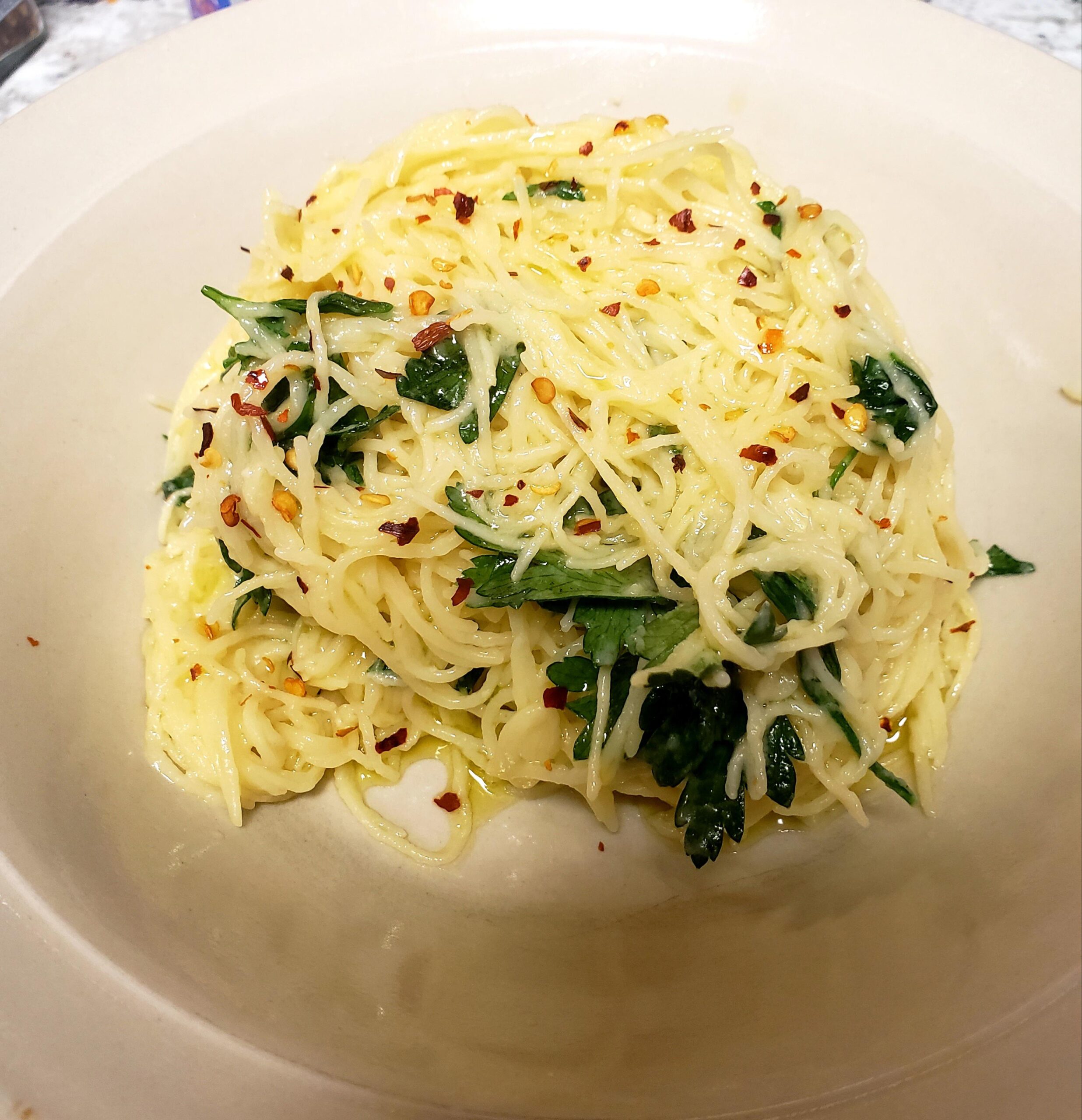 Angel Hair Alio E Olio....turned out terrible. Absolutely do not ...