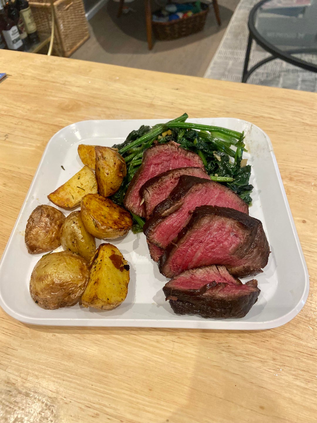 Australian wagyu filet! Two hours at 131 then finished in cast iron ...
