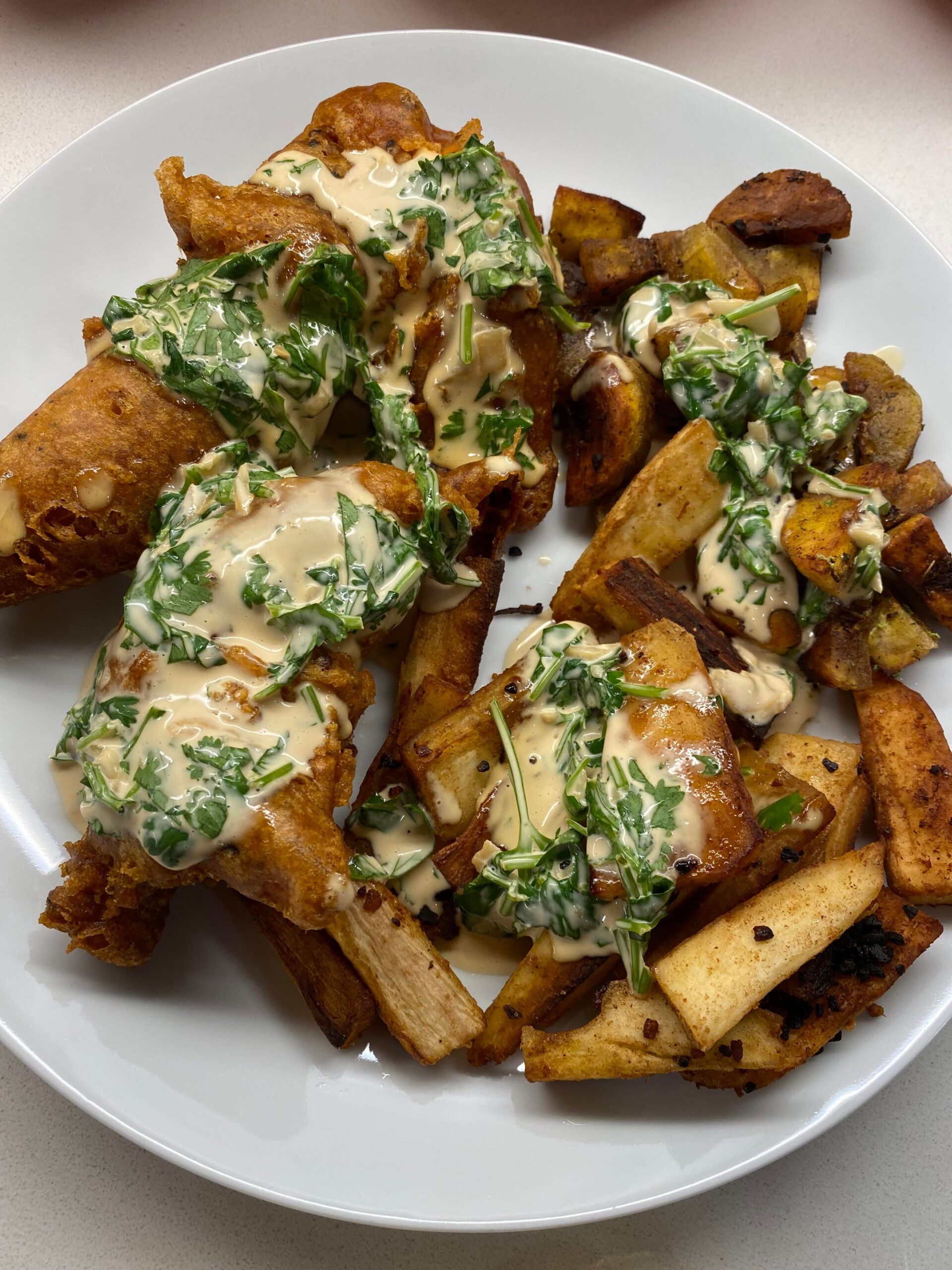 Beer batter chicken with Japanese Mayo sauce - Dining and Cooking