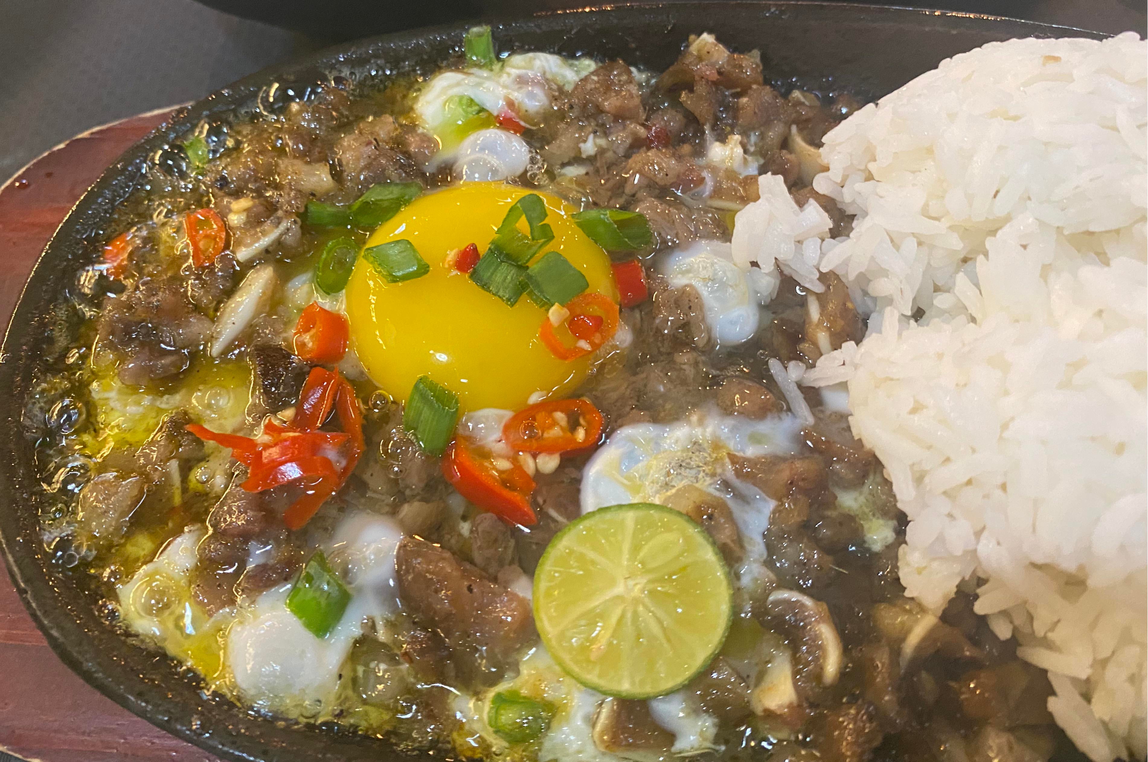 Filipino Pork Sisig With Rice Dining And Cooking