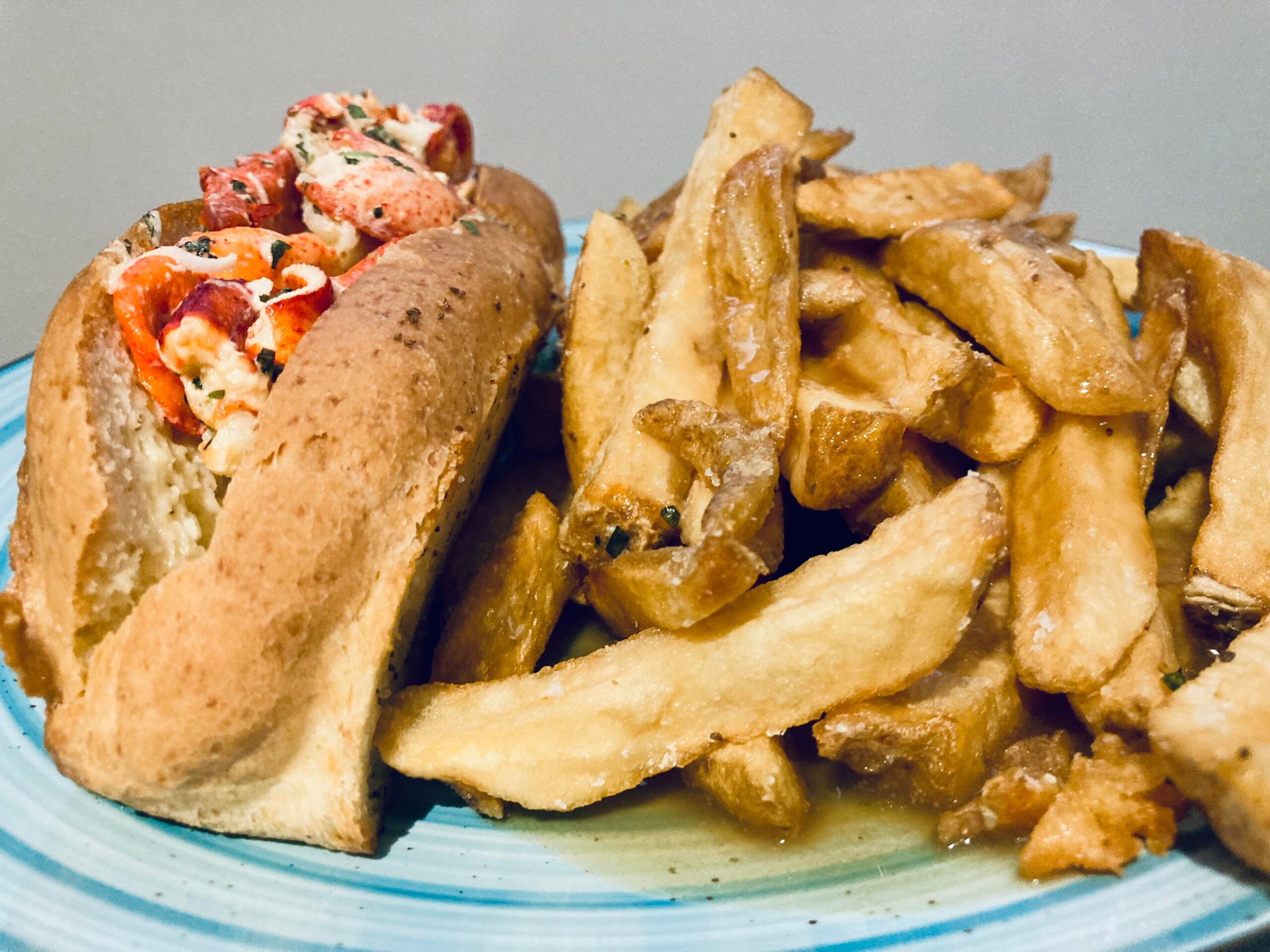 GF Lobster Roll with Fries and GF gravy 🙂 - Dining and Cooking