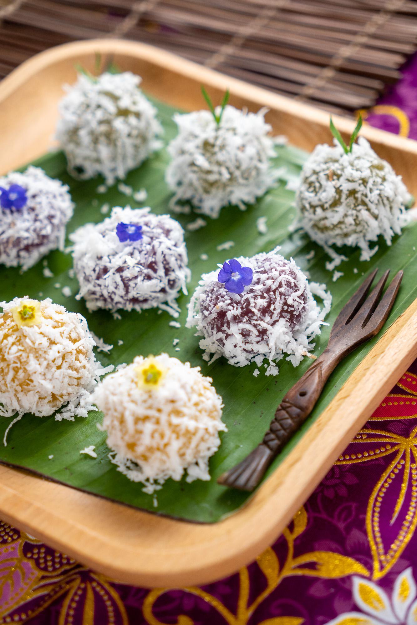 3 Flavors Coconut Rice Balls (Ondeh Ondeh) - Dining and Cooking