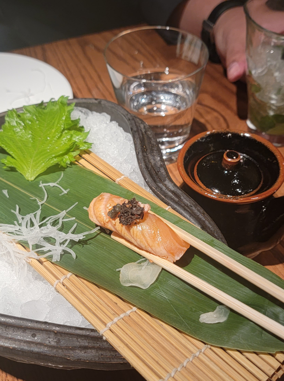 Favorite bite from Zuma LV omakase: torched salmon belly nigiri with ...