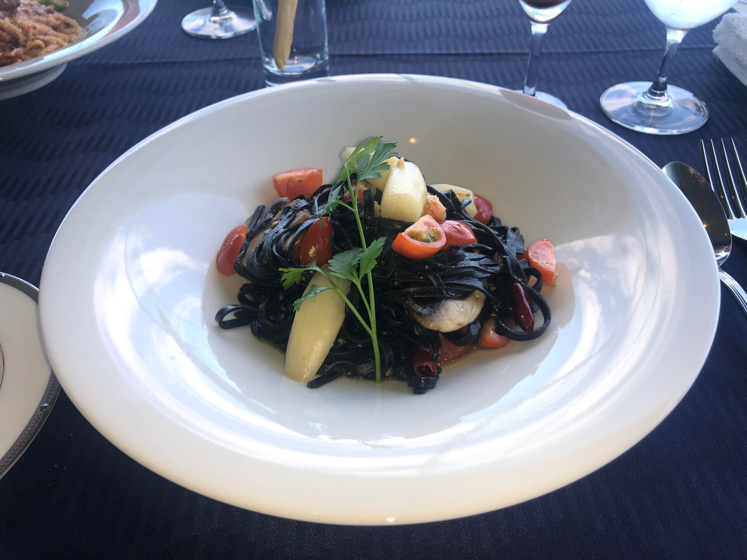 Squid ink pasta in an Atami resort hotel - Dining and Cooking