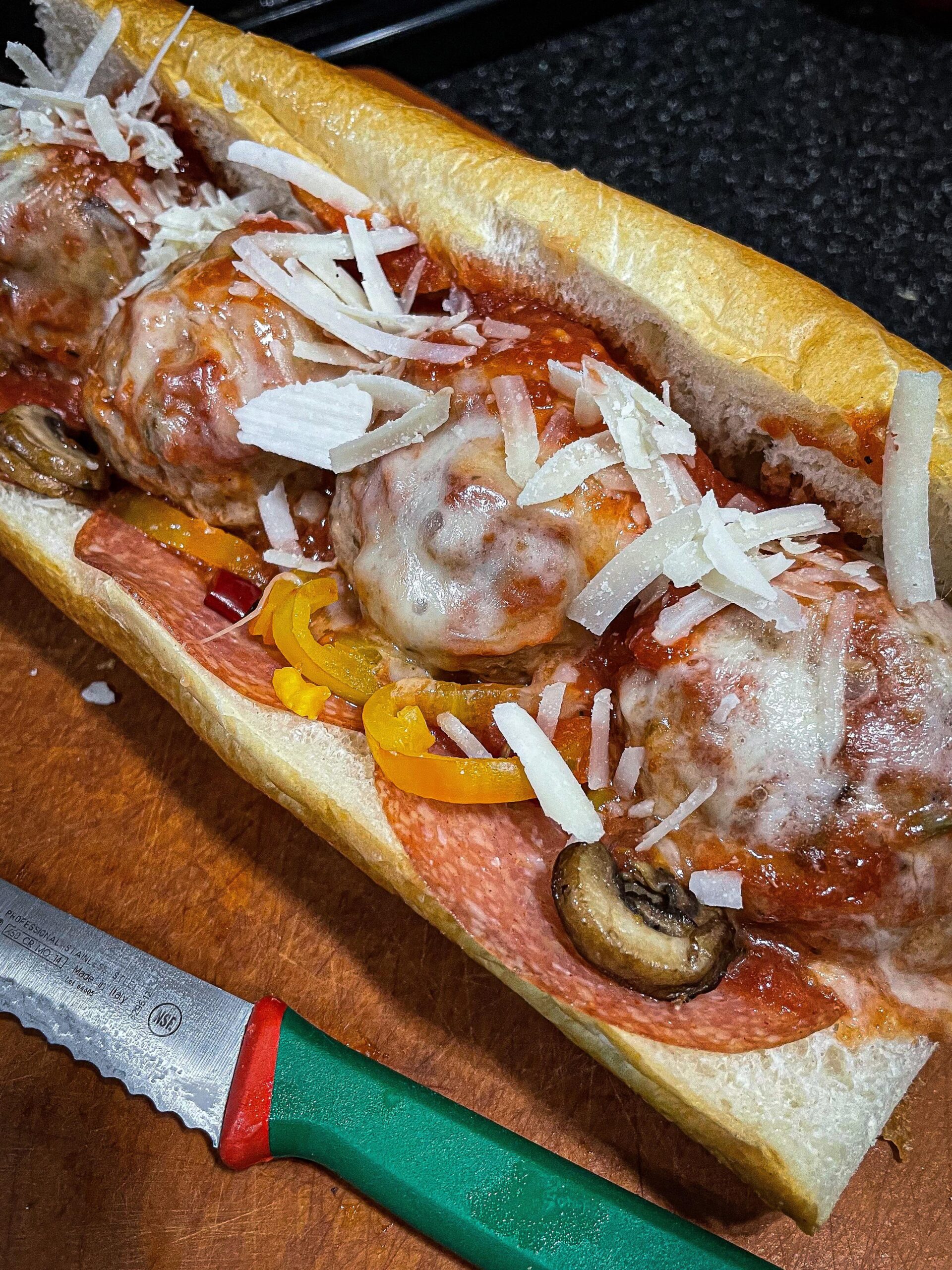 Turned left over pizza toppings into monster meatball subs.. - Dining ...