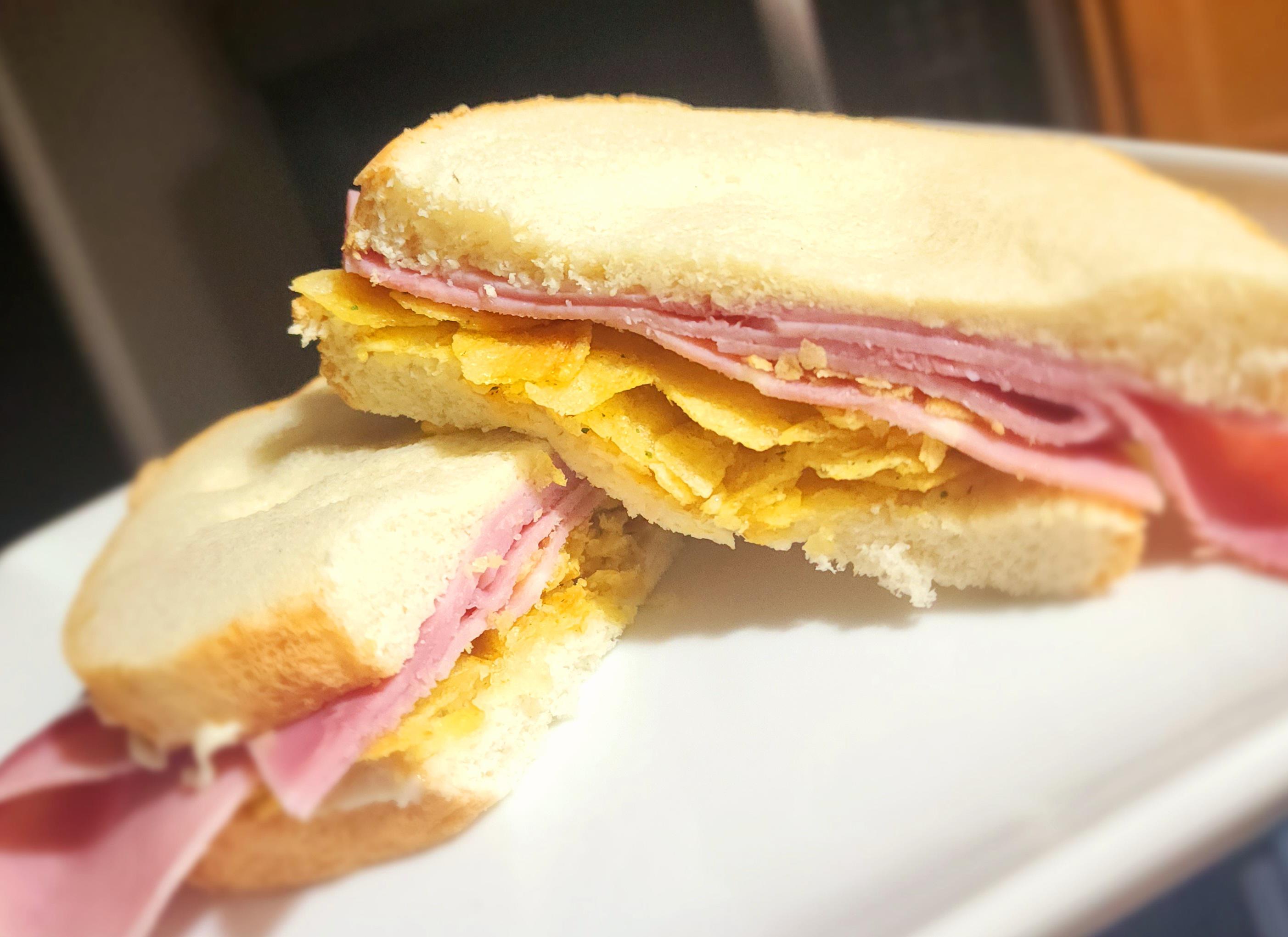 My favorite cheap and easy late night snack: ham & tayto sandwich ...