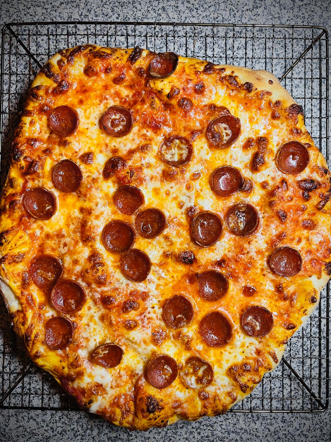 NY style pizza: one with perfect pep cups and the other with foraged ...