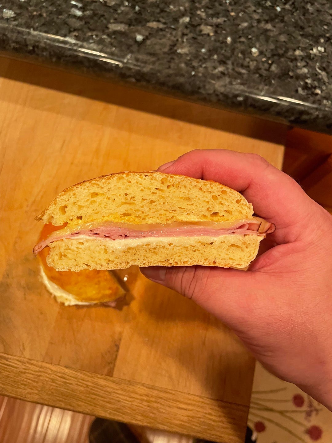 Ham and cheese cut diagonally - Dining and Cooking