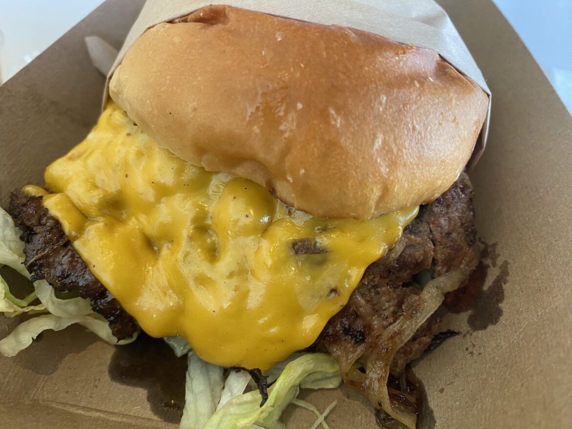 Blue Eyes Burgers & Fries in Bend, OR. Patty is so smashed it’s a good ...