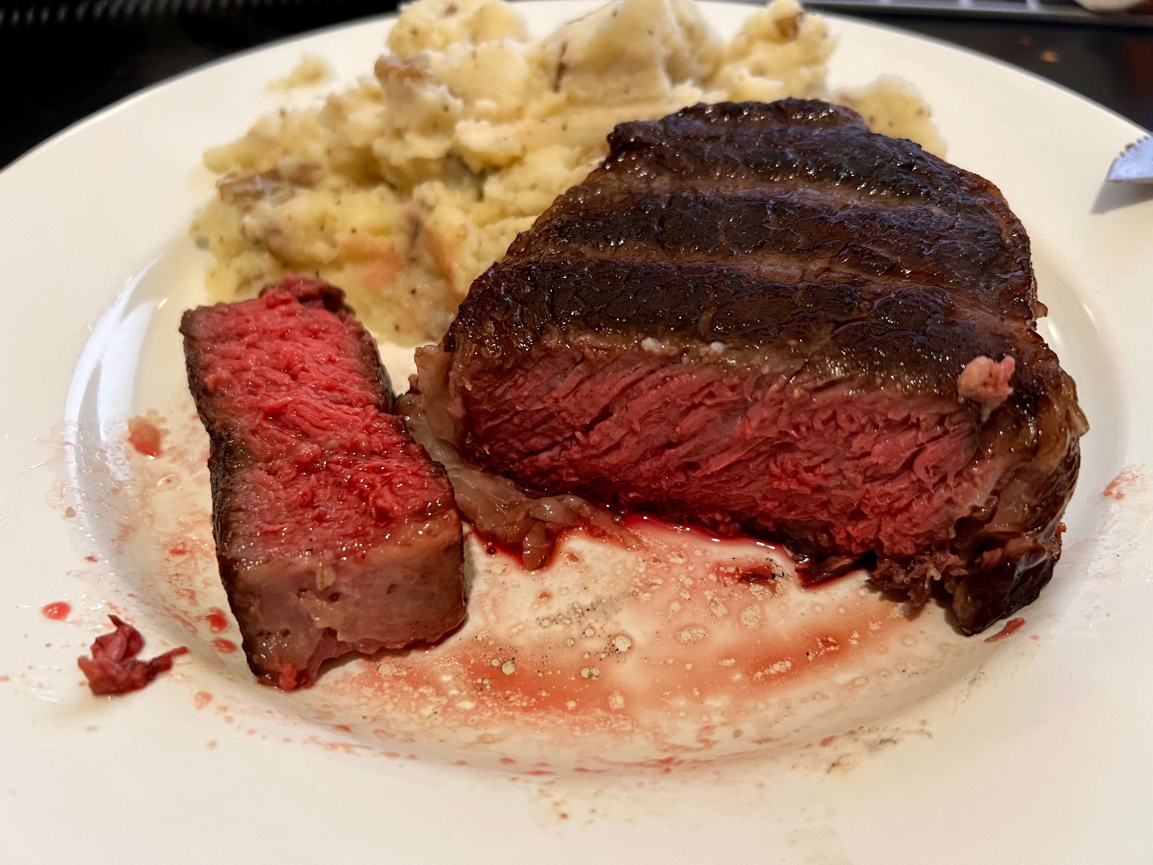 American Wagyu ribeye from Costco. Reverse sear to 135°F, cool to 120°F ...