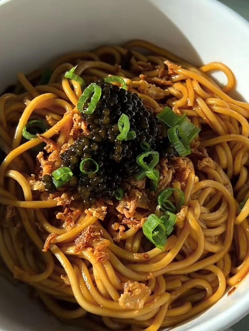 Shanghai Scallion Oil Noodles with Caviar - Dining and Cooking