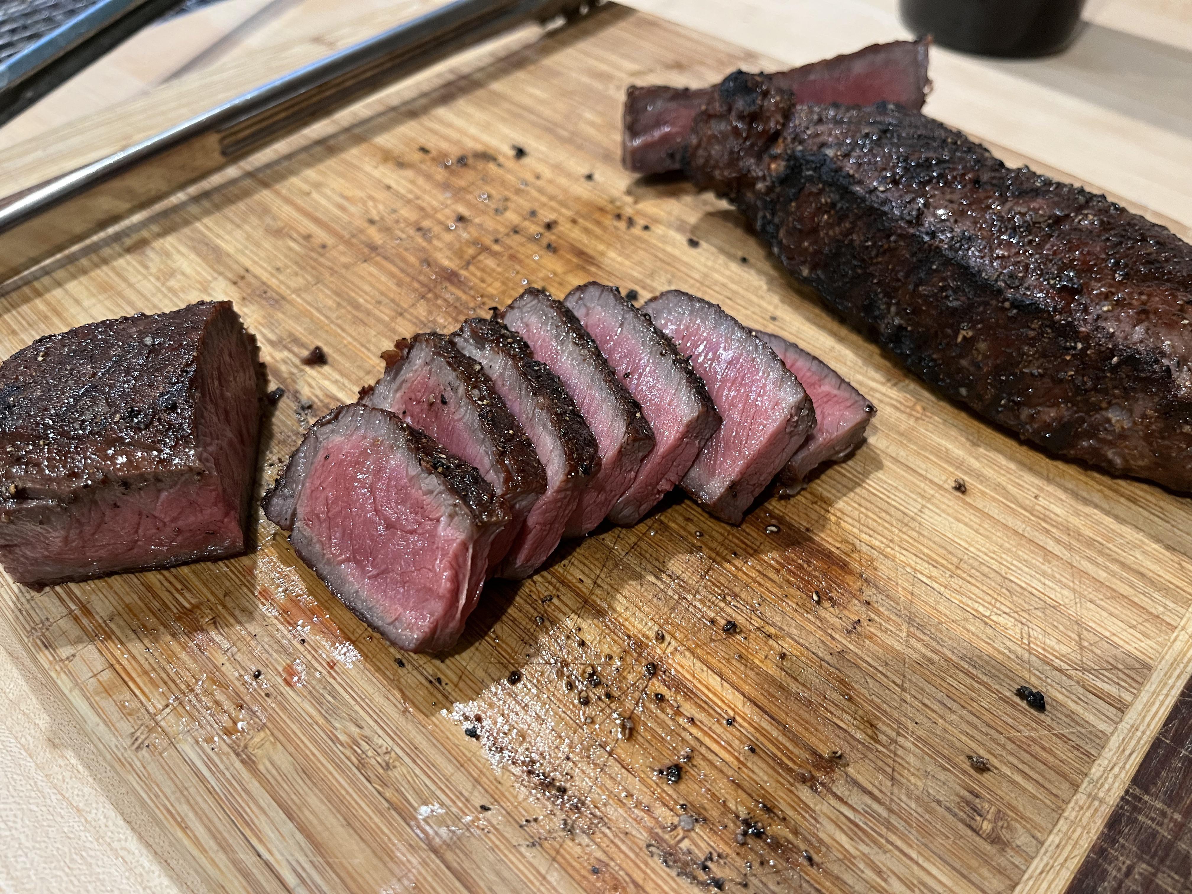 Dry aged strip from Flannery beef. Salt, pepper on a charcoal grill. - Dining and Cooking