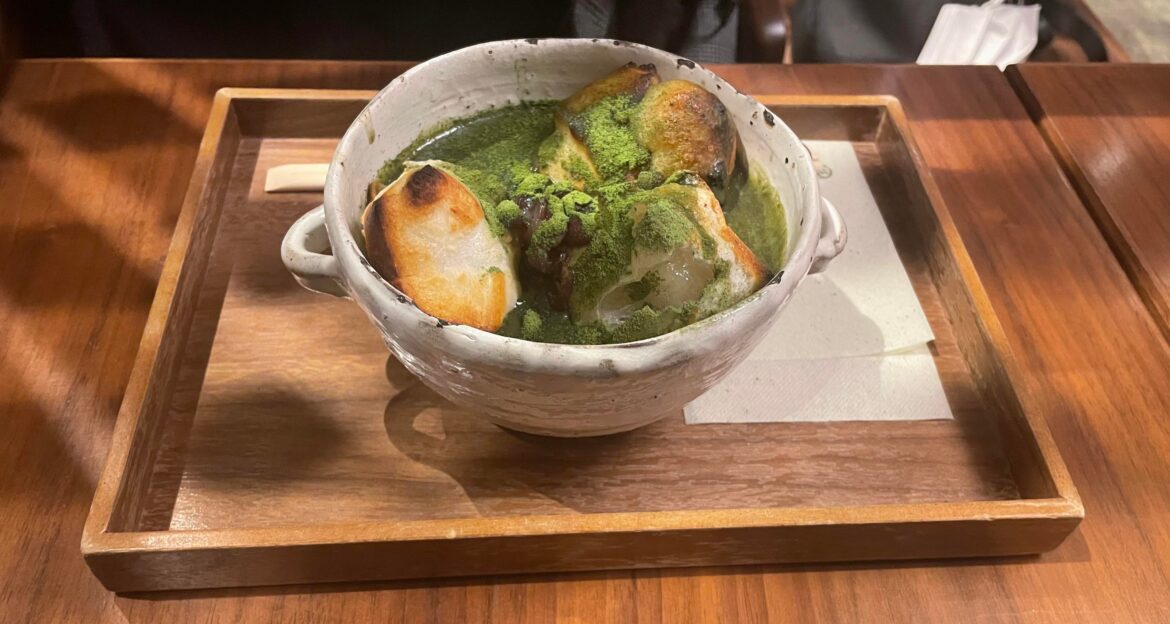 Matcha zenzai with toasted mochi - Dining and Cooking