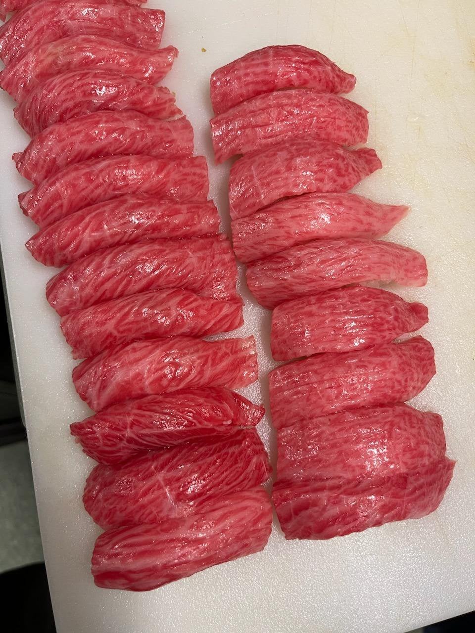 Some Kama-toro Nigiri from a 700lb bluefin we made at work - Dining and ...