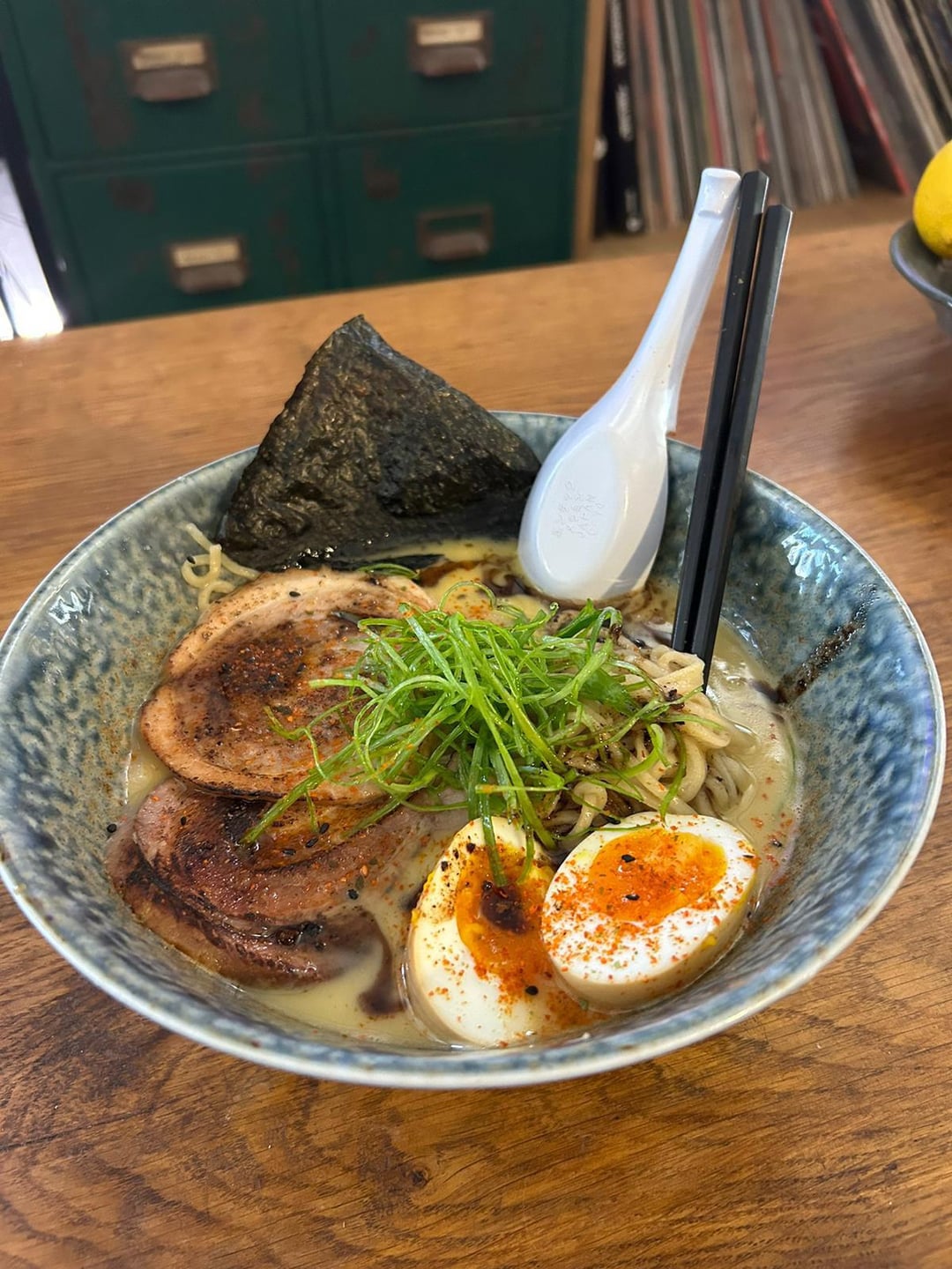 Chicken tori paitan with Mayu, Ajitsuke Tamago & suis vide Chashu ...