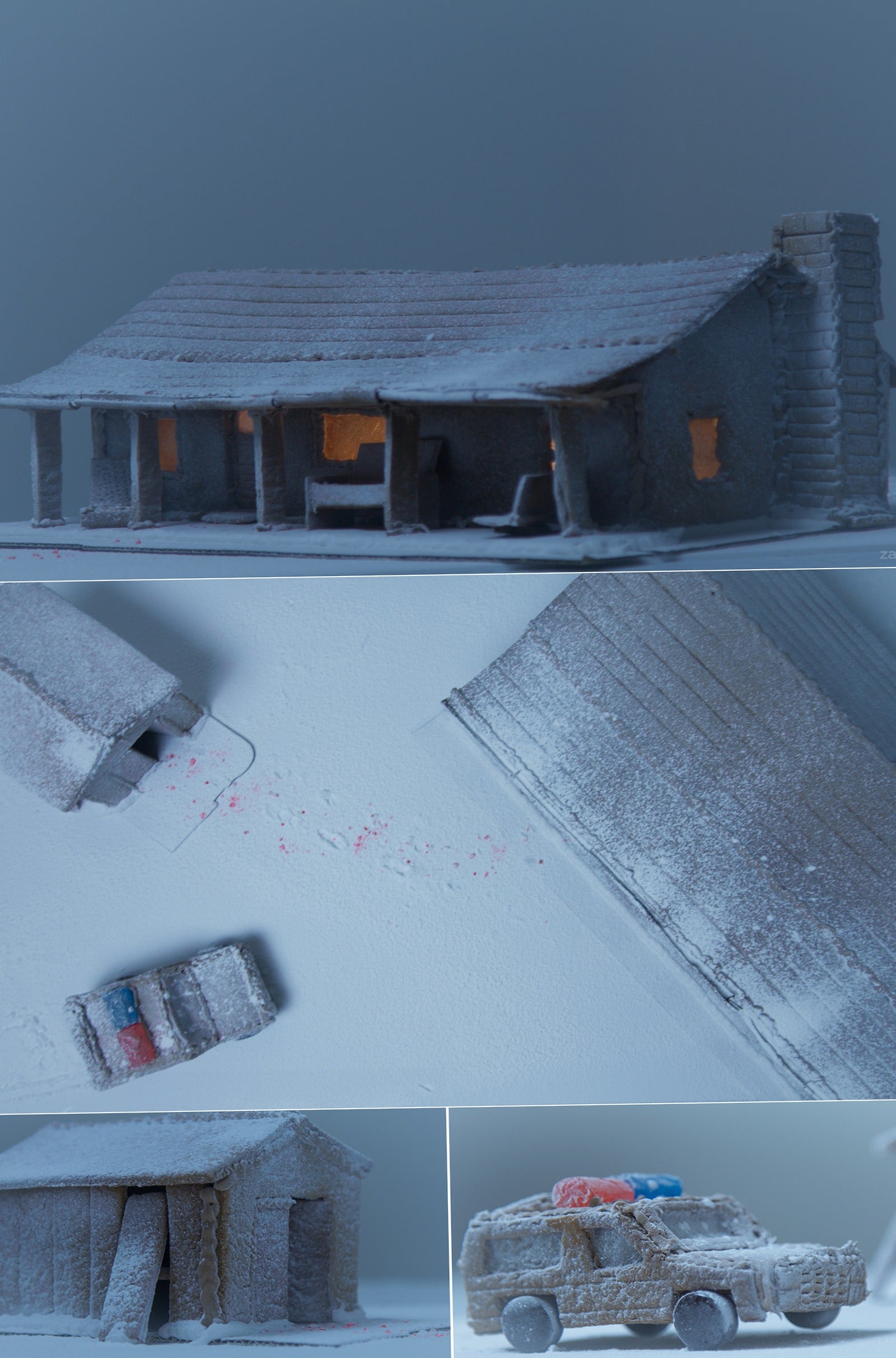 [Homemade] My gingerbread crime scene inspired by Fargo & Stranger ...