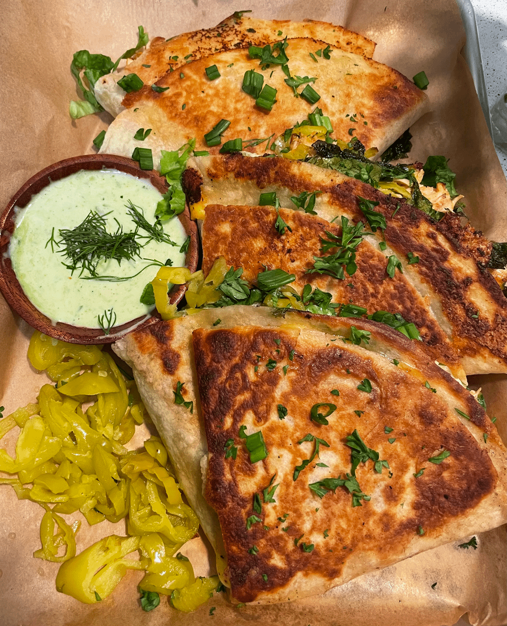 Buffalo chicken cheesy folded wraps w/ jalapeno lime ranch - Dining and ...