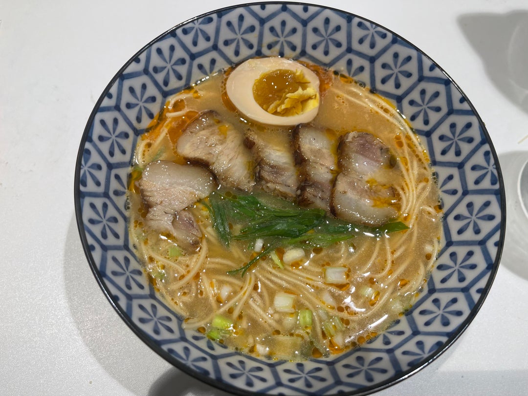 Instant spicy miso ramen with left over chashu and ajitama - Dining and ...