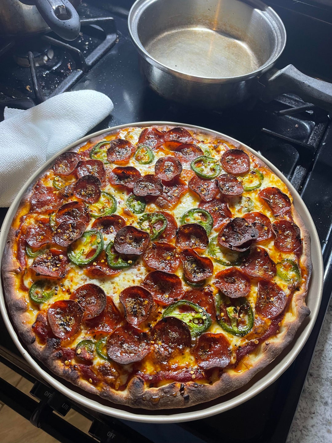 Spicy NYE Pie with pep, jalapeño and hot honey - Dining and Cooking