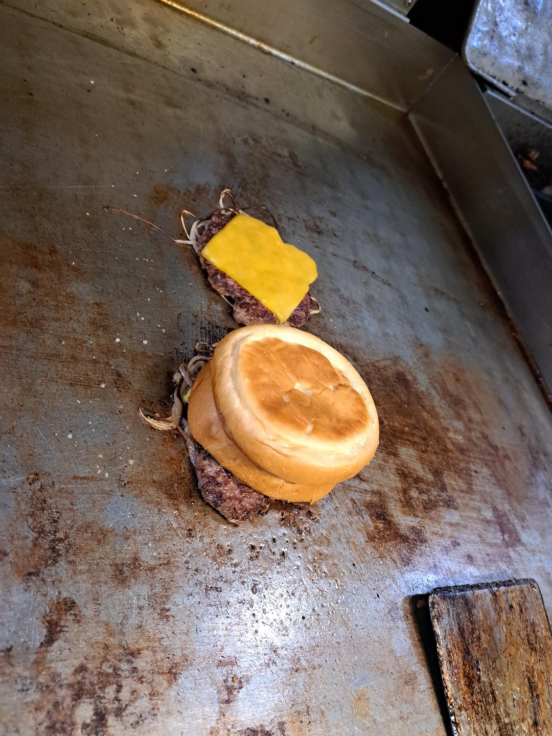 Oklahoma fried onion burger I made at work the other day. - Dining and ...