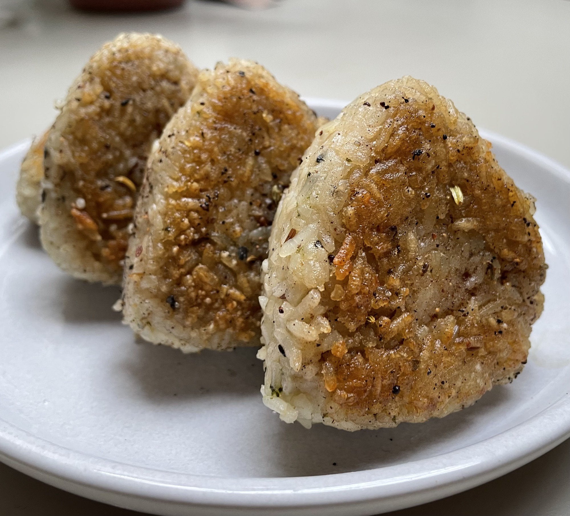 Leftover roast garlic and fennel pilaf- turned into crispy rice balls ...