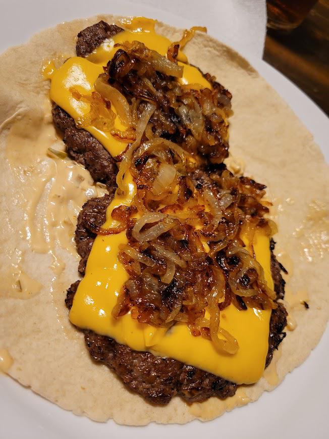 Low Carb Tortilla Smash Burgers - Dining and Cooking