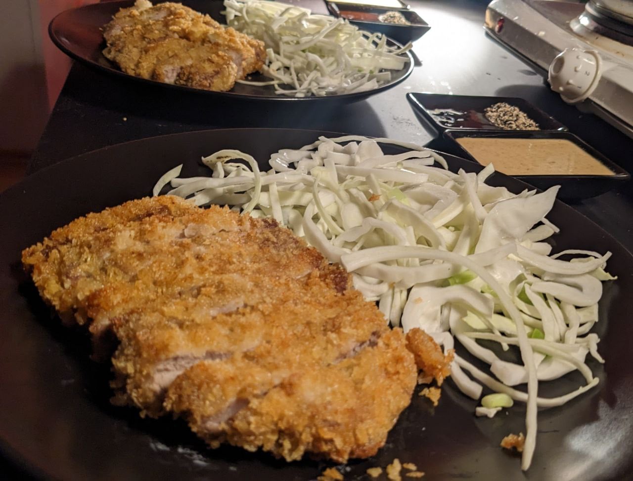 First time making tonkatsu! Overall a success, but there were some ...