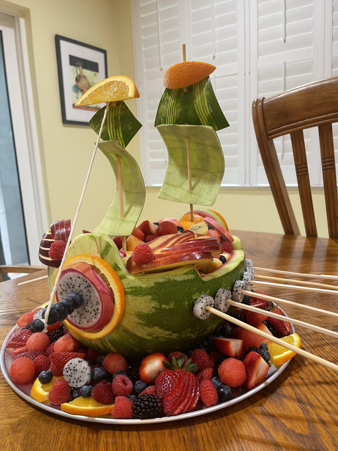 [Homemade] Fruit Platter pirate ship - Dining and Cooking
