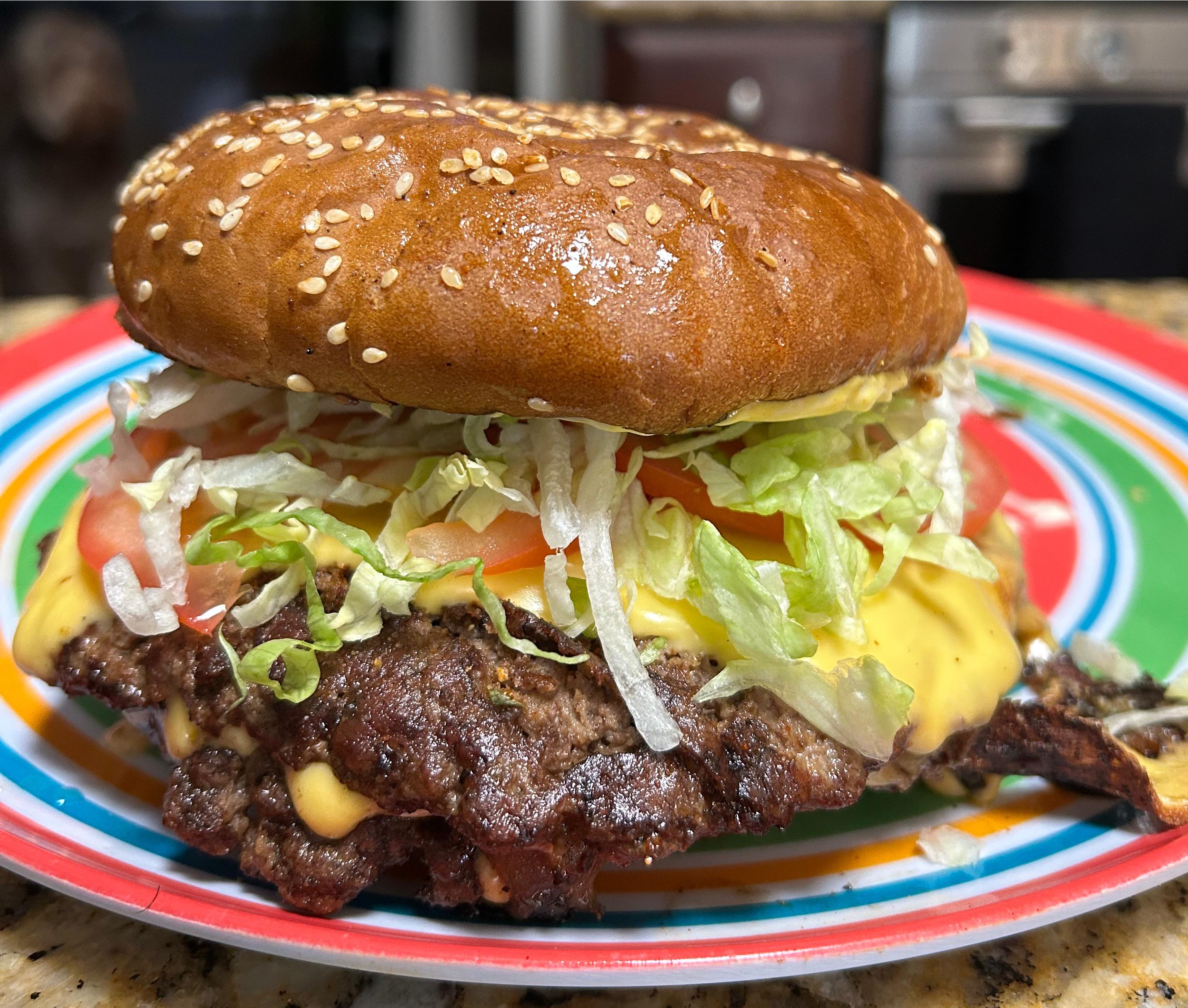 Dinner time. Made double Sams burgers for the fam. Interested in the ...