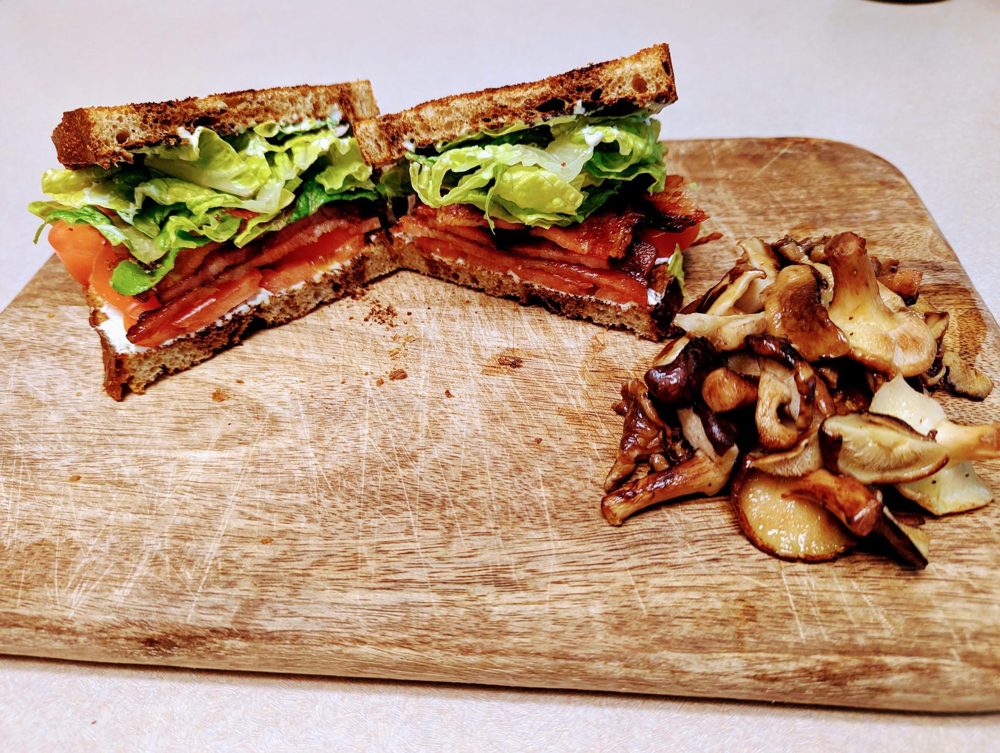 BLT with Cream Cheese and Saute'd Shiitake Mushrooms - Dining and Cooking