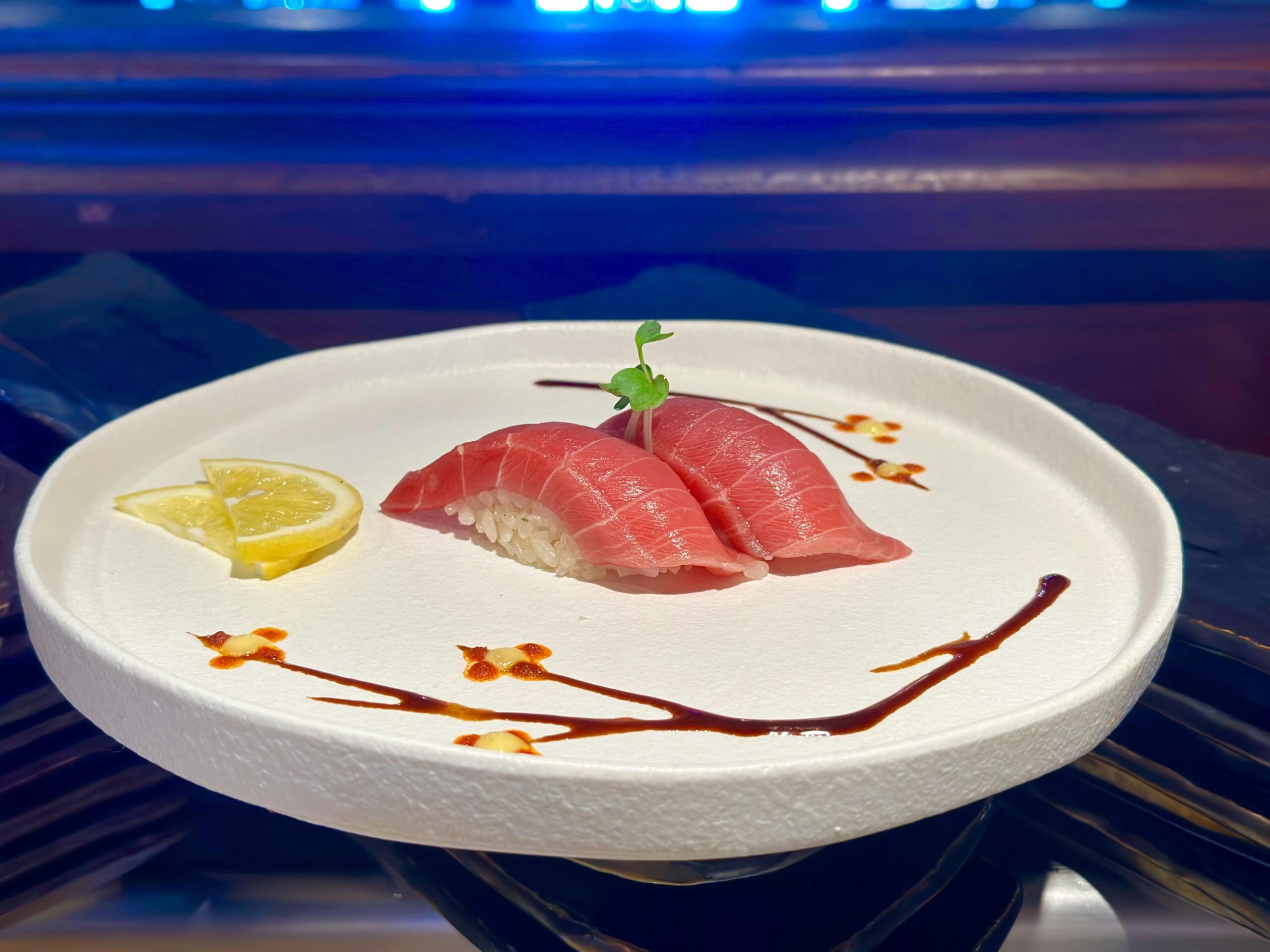Beautiful Bluefin Chu-Toro Nigiri from my Sushi Bar - Dining and Cooking