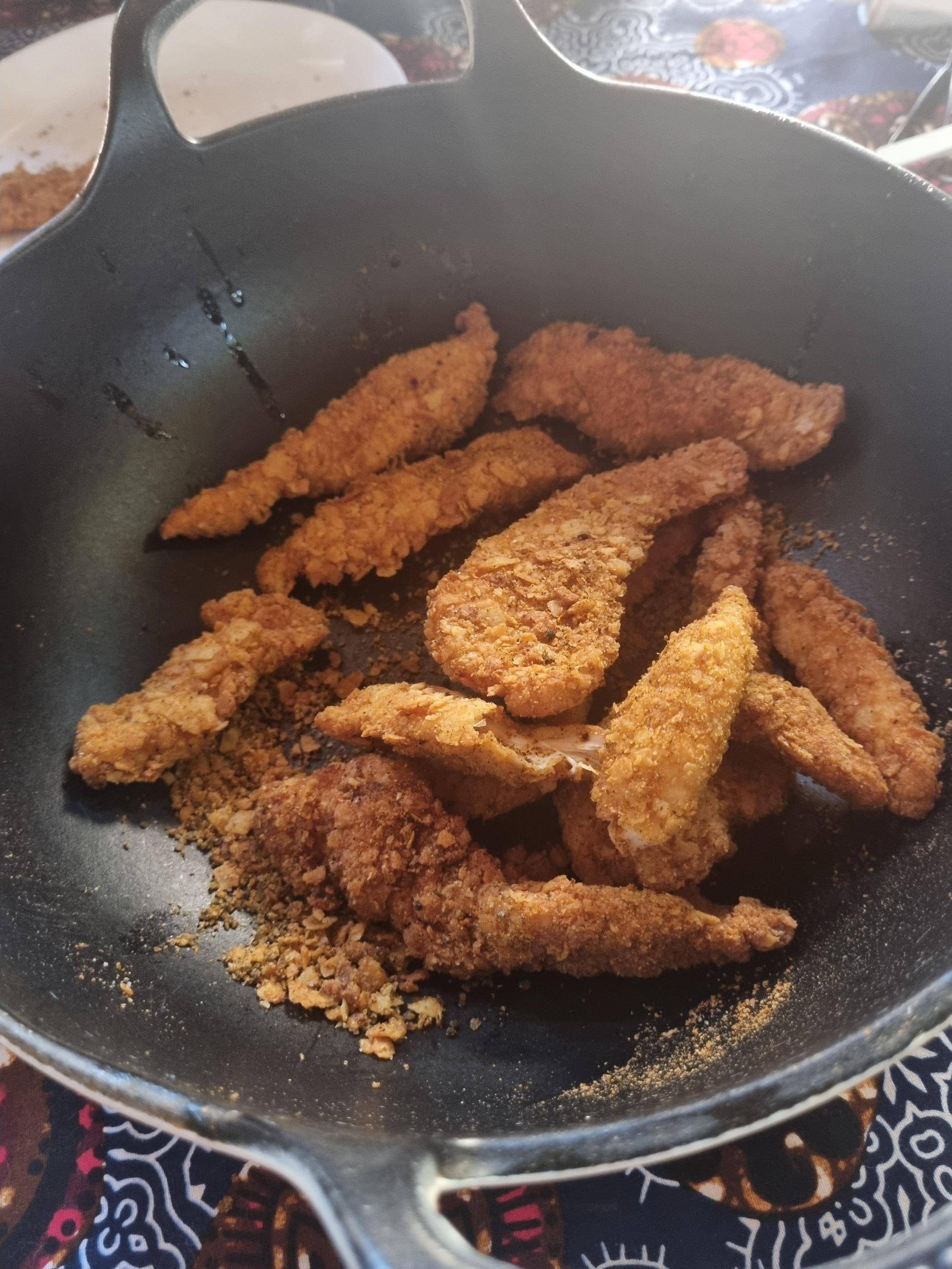 So, I tried a chicken tender coating, it's better than pork rinds. Made ...