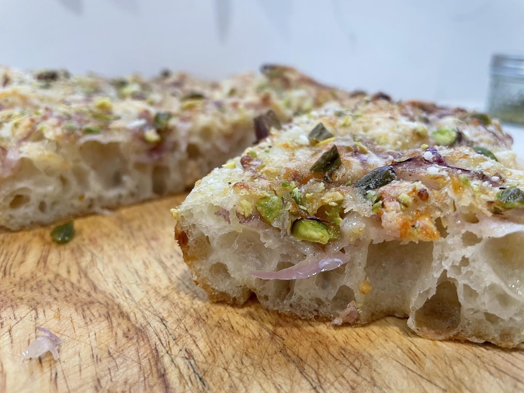 Pizza Rosa style focaccia - Dining and Cooking