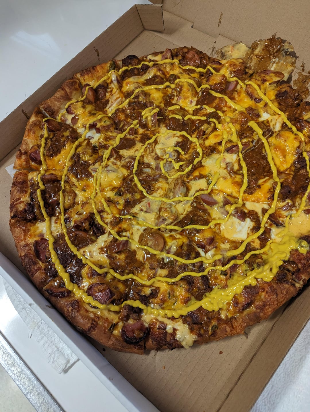 Chili Cheese Hotdog Pizza.. - Dining and Cooking