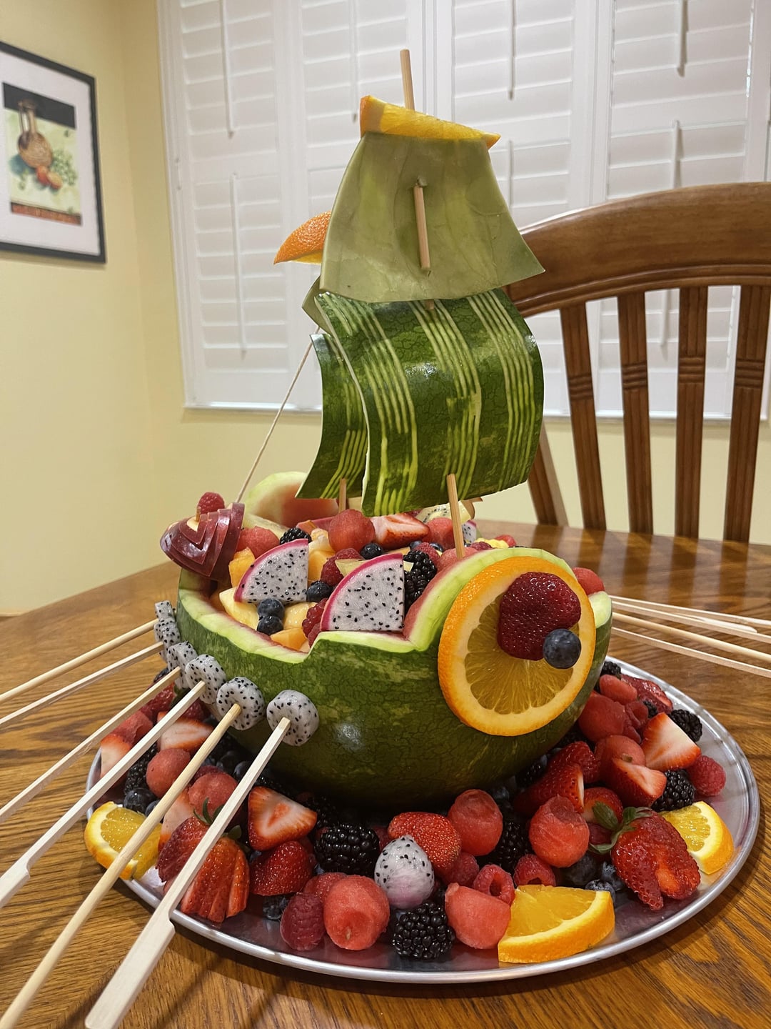 [Homemade] Fruit Platter pirate ship - Dining and Cooking
