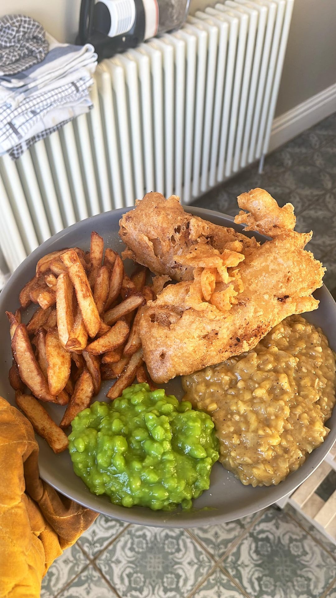 Homemade beer battered fish, chips and chippy style curry sauce 🐠🥔 ...