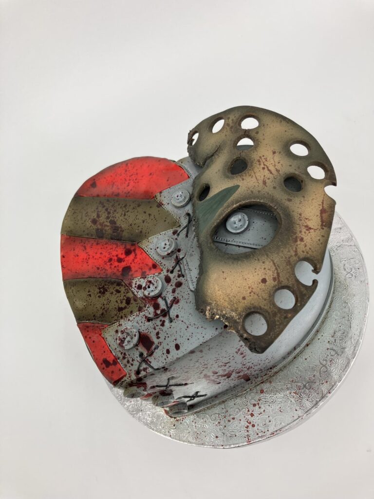 Half Freddy half Jason cake for my neighbor - Dining and Cooking