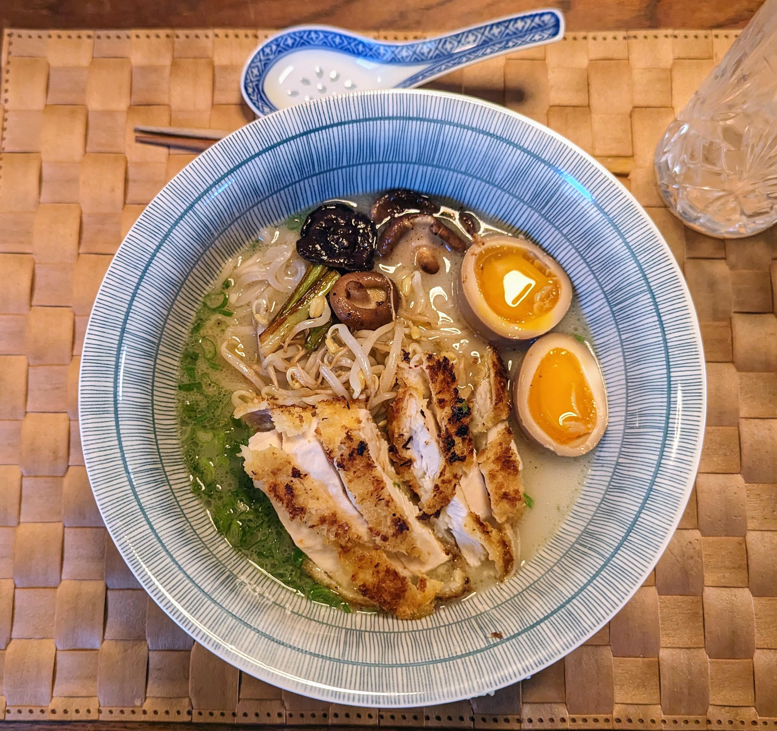 Tori paitan with mushroom shio tare (and marinated eggs, of course ...