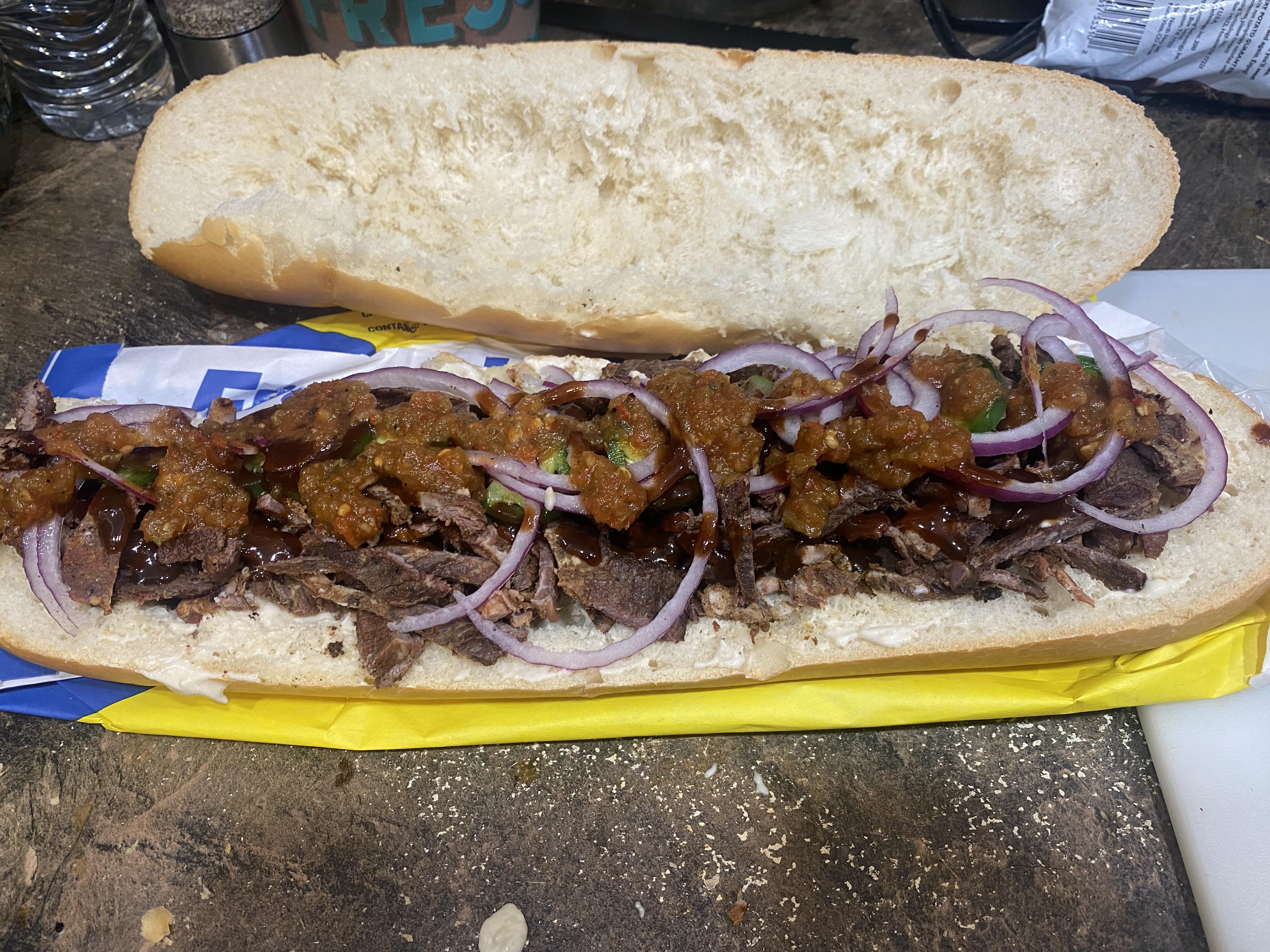 BIG French bbq Asada sandwich - Dining and Cooking