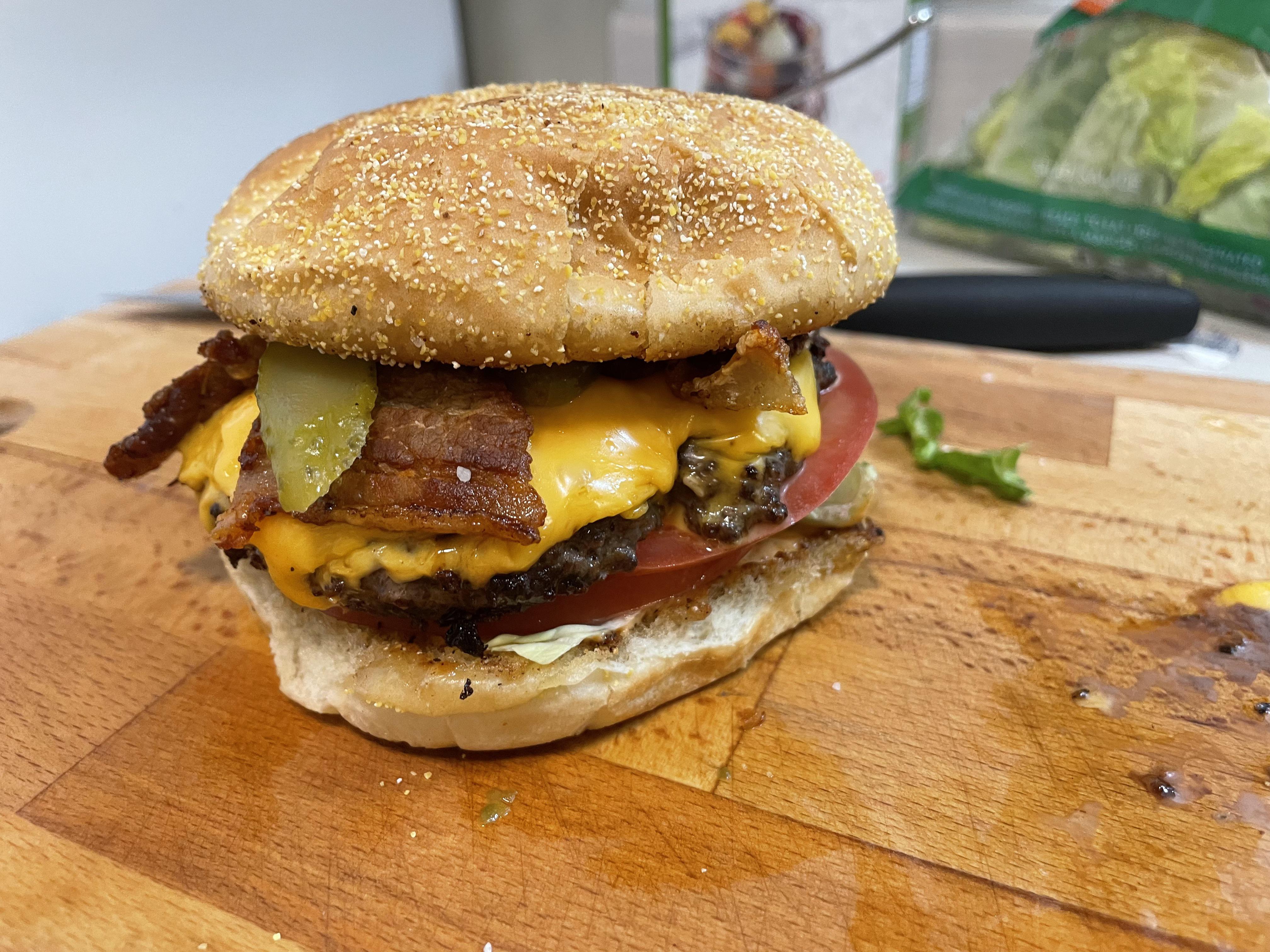 Homemade with dry-aged patty and pork belly - Dining and Cooking