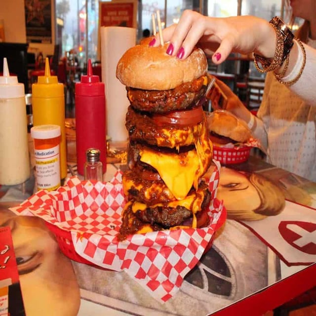 Heart Attack Grill "Octuple Bypass Burger" in Las Vegas - Dining and ...