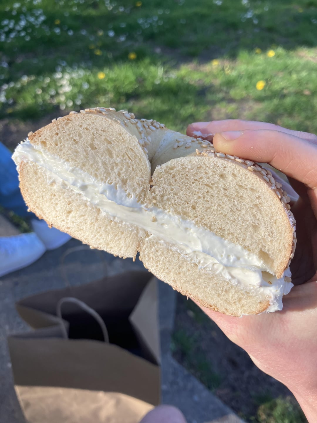 The first really nice spring day means bagels in the park. - Dining and ...