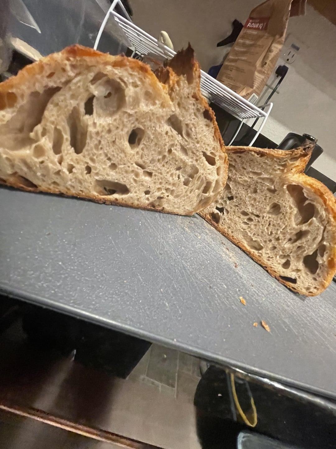 What do you all think of this loaf? Probably my 4th attempt with using my banneton and shaping ...