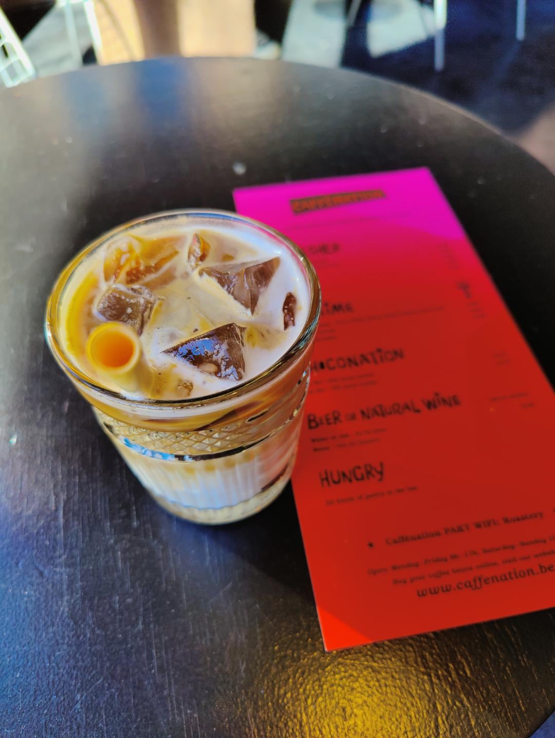 Finally the ☀️ is out! Time for an iced latte! (at Caffènation PAKT ...