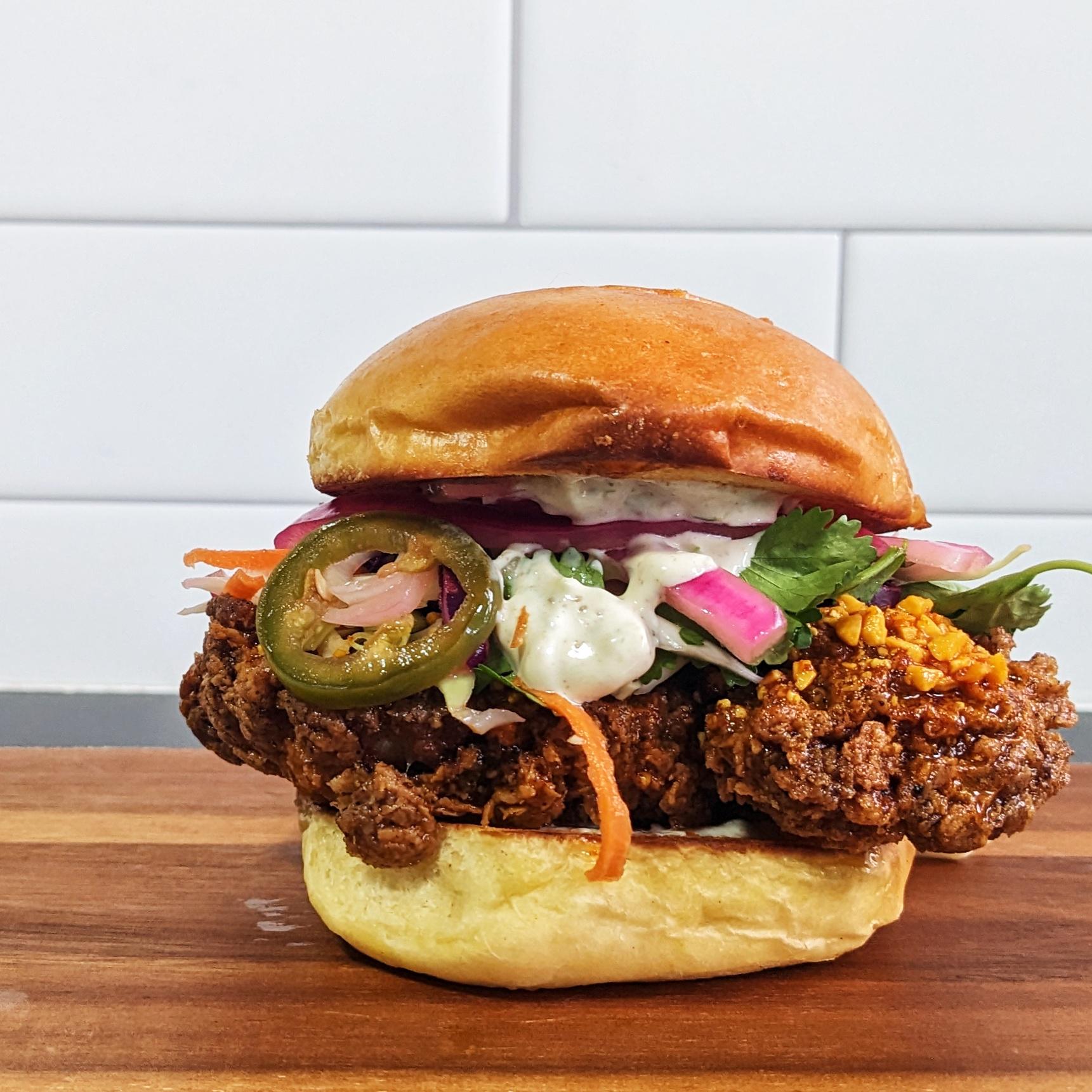 [homemade] salsa macha fried chicken sandwich - Dining and Cooking