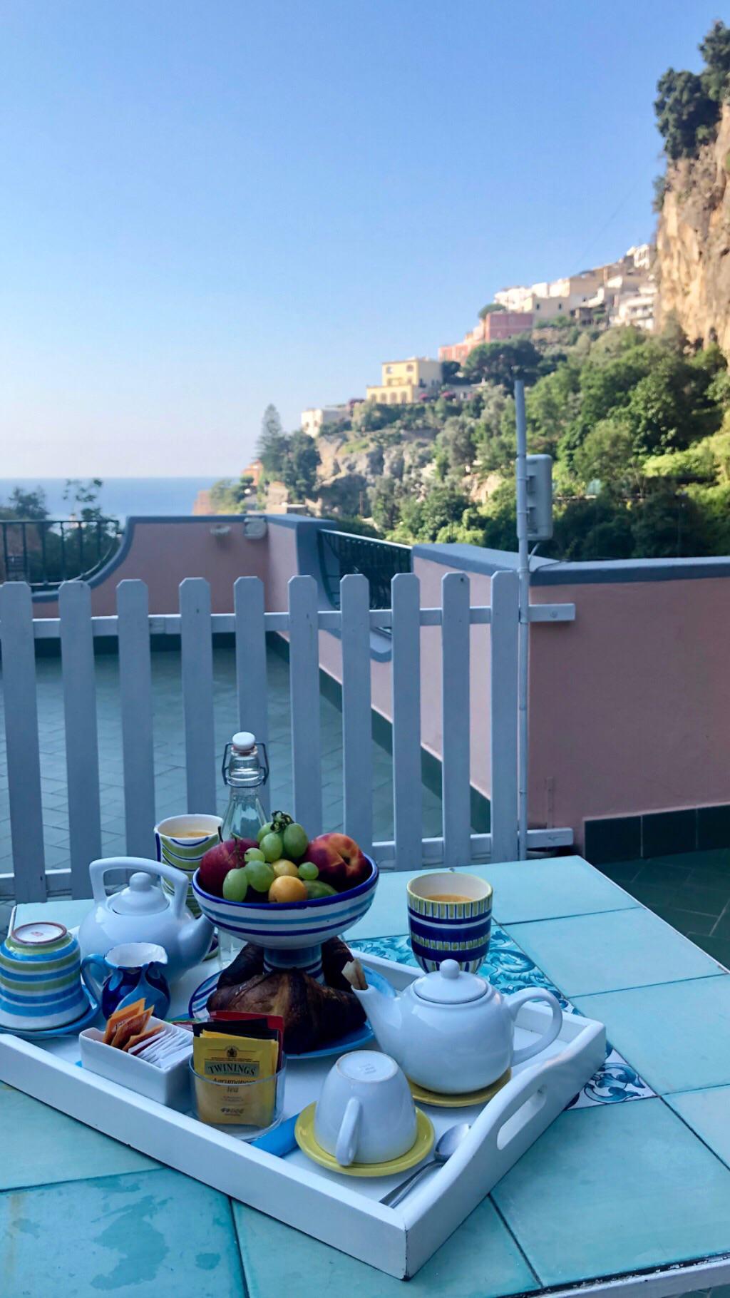 Breakfast at my Airbnb in Positano, Italy - Dining and Cooking