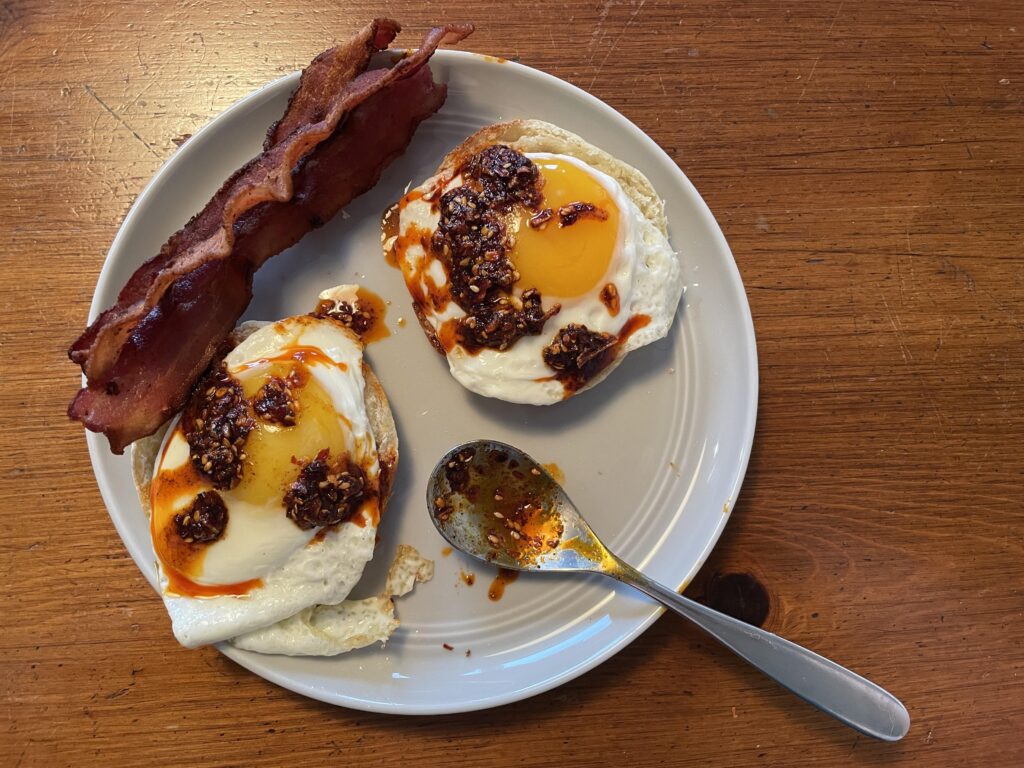 One of my favorite breakfasts. A perfectly cooked egg is the best part ...